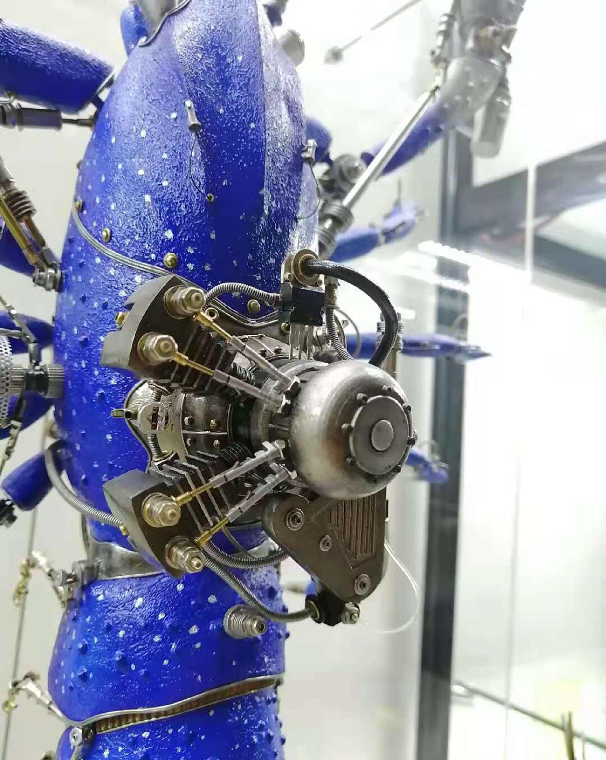 Steampunk Mechanical Mutant 3D Giant Blue Shrimp Sculpture - Etsy