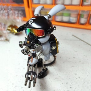 Mechanical Rabbit Warrior 3D Robot Creature Animals Handmade Sculpture ...