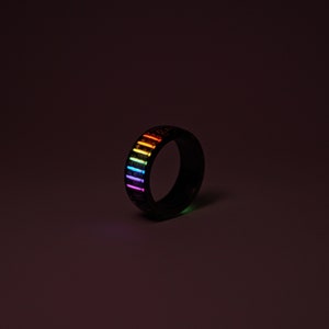 Cyberpunk Glow Vial Ring: Black Silver Band, Futuristic Jewelry ...