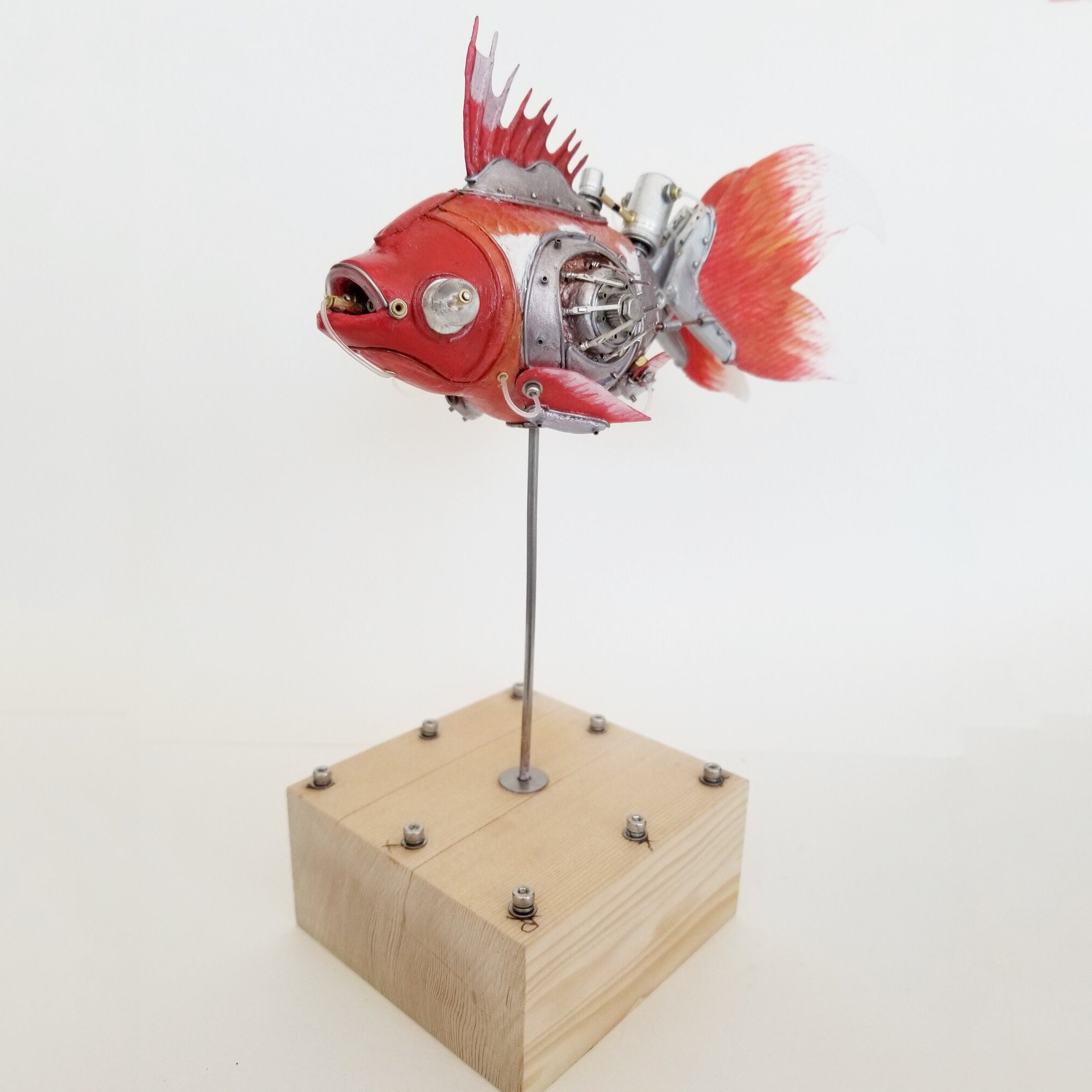 Gold Fish Mechanical Mutant 3D Robot Creature Animals Art - Etsy