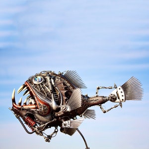 Fangtooth Mechanical Mutant 3D Robot Creature Animals Handmade - Etsy