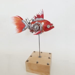 Gold Fish Mechanical Mutant 3D Robot Creature Animals Art Handmade ...