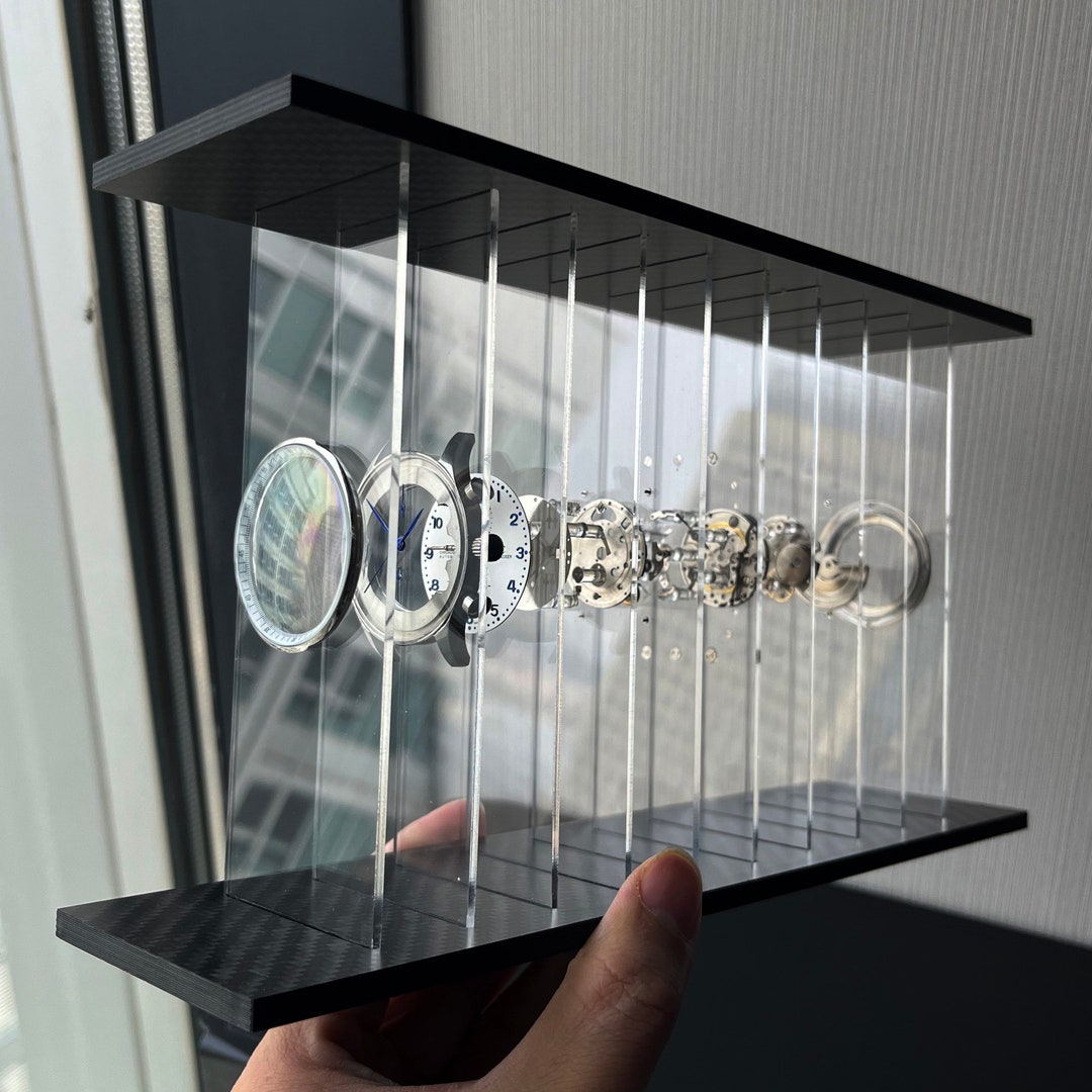 3D Disassembled Mechanical Watch Sculpture: Custom Engraved Carbon ...