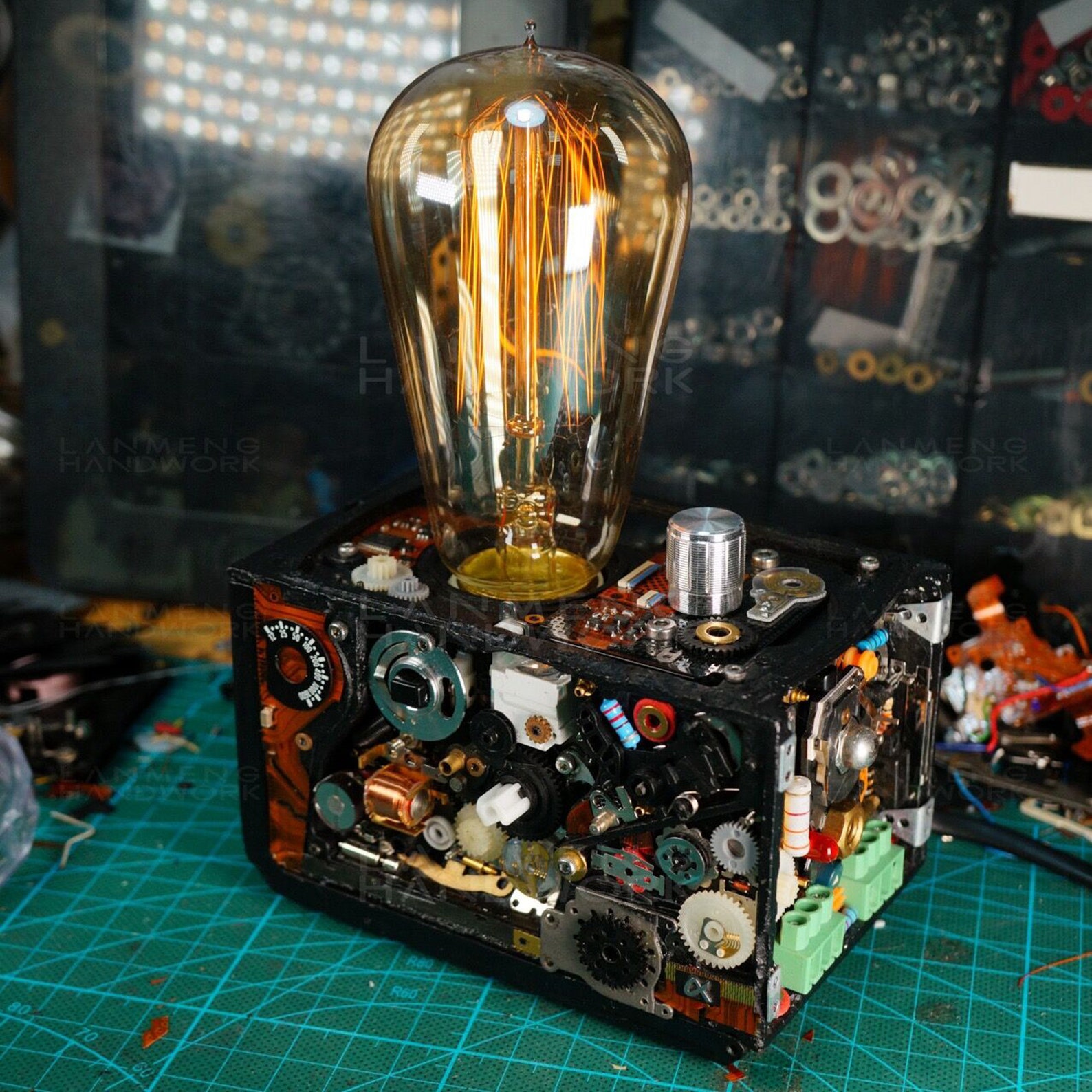 Handmade Steampunk Table Lamp: Canon Camera Base, Industrial Decor - Etsy
