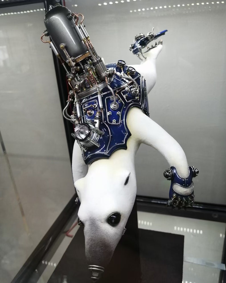 Mechanical Mutant 3D Polar Bear Sculpture Handmade Crafts Sculpture for ...