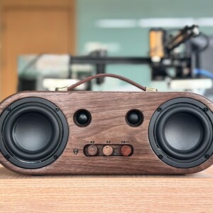 Handcrafted Wood Desktop Speaker, One of a Kind Design, Rechargeable ...