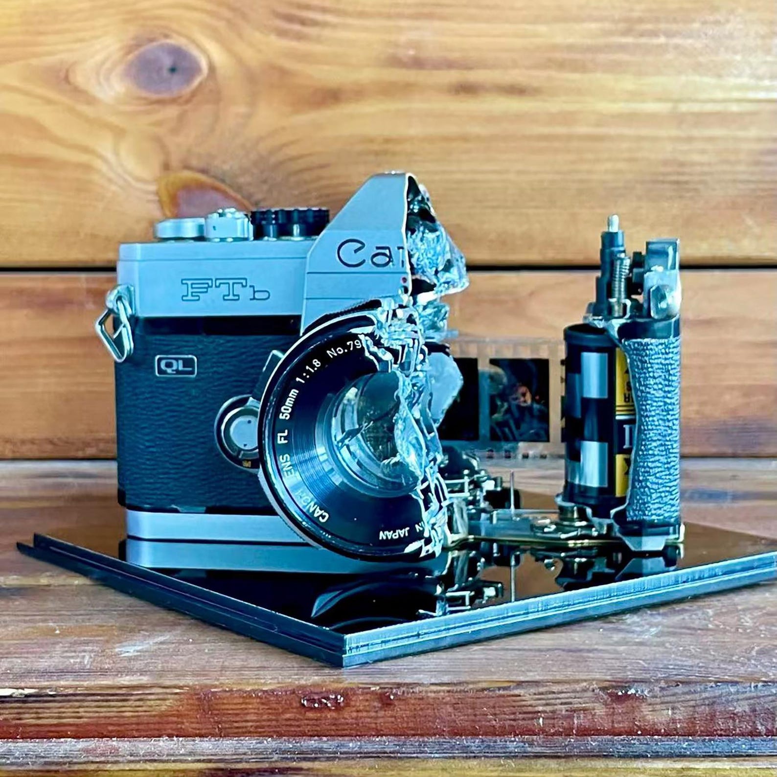 Disassembled Mechanical Camera Art: Custom Photo Film Display ...