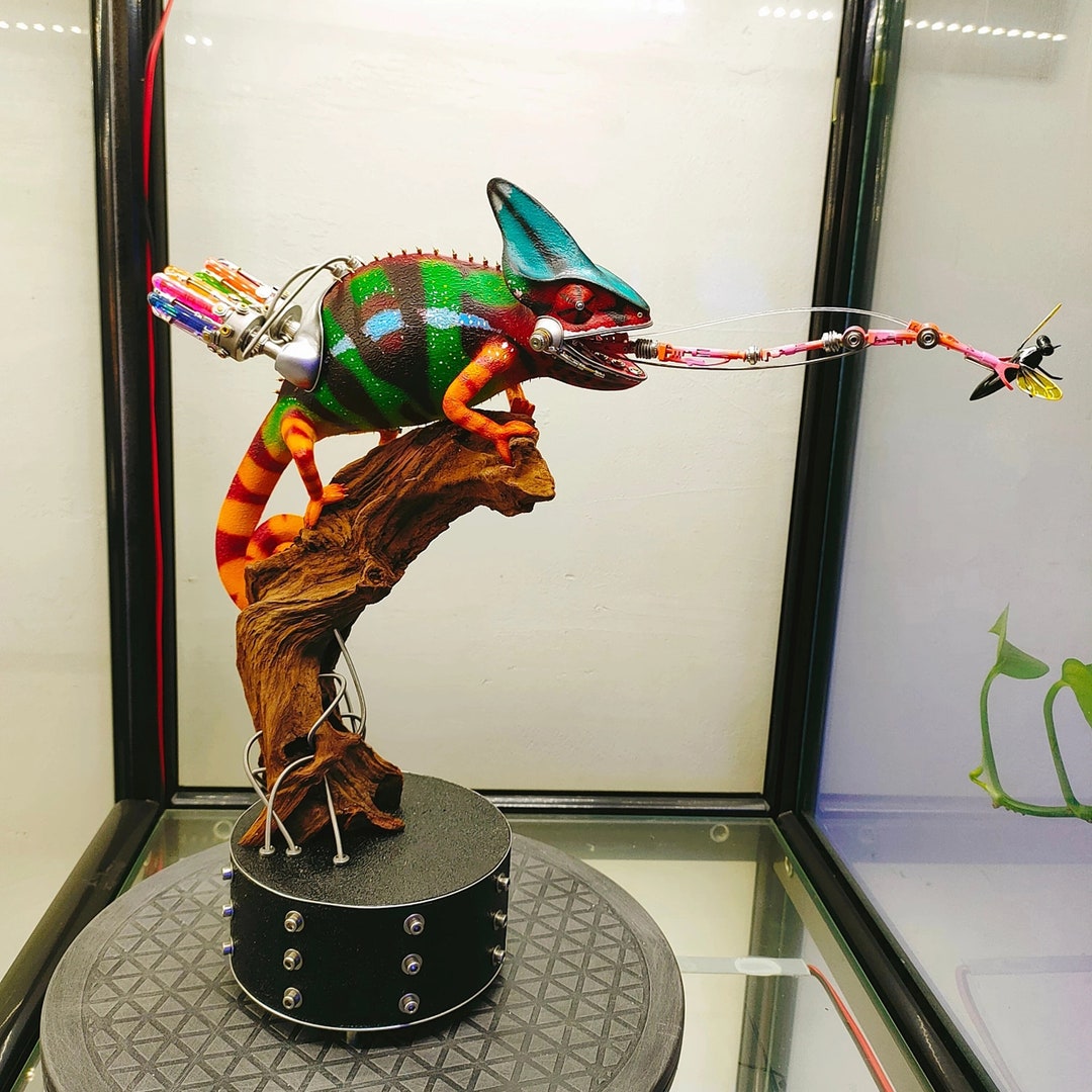 Mechanical Chameleon Mutant Handmade Crafts Biomech Sculpture Home Art ...