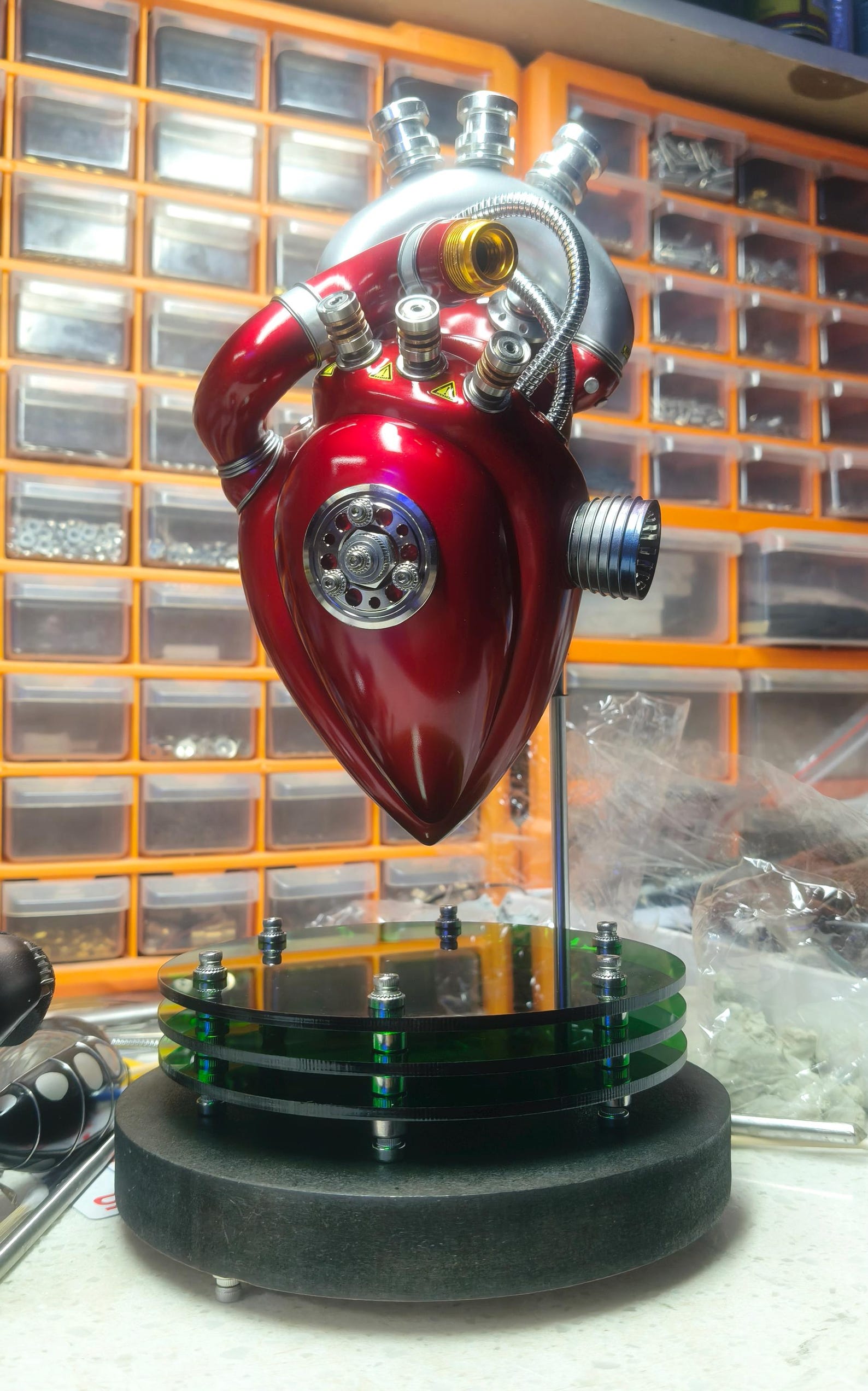 Cyberpunk Mechanical Heart Sculpture, Handcrafted, A Ultimate Fusion of ...