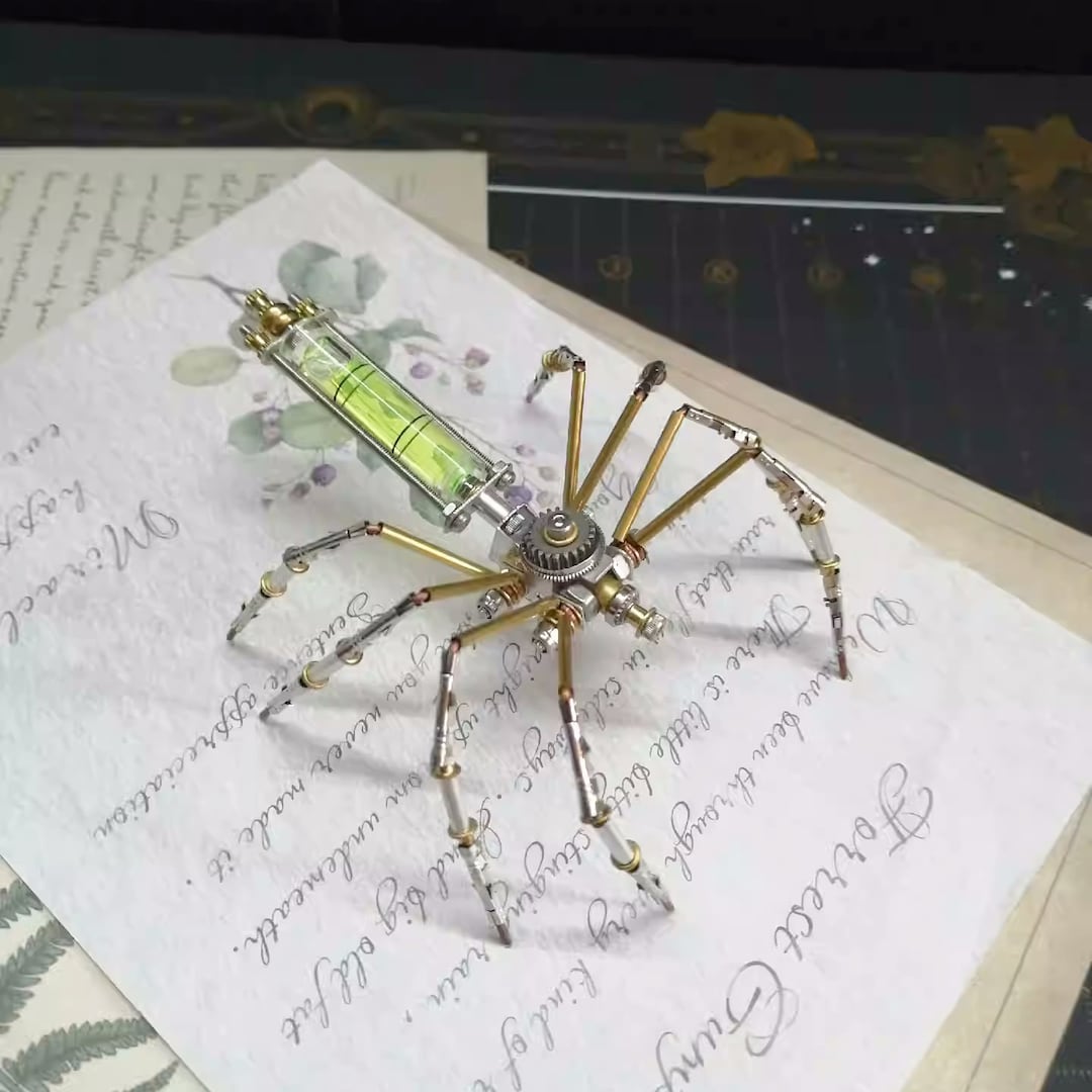 Biochemical Mechanical Spider Sculpture, Handmade Metal Artwork Insect ...