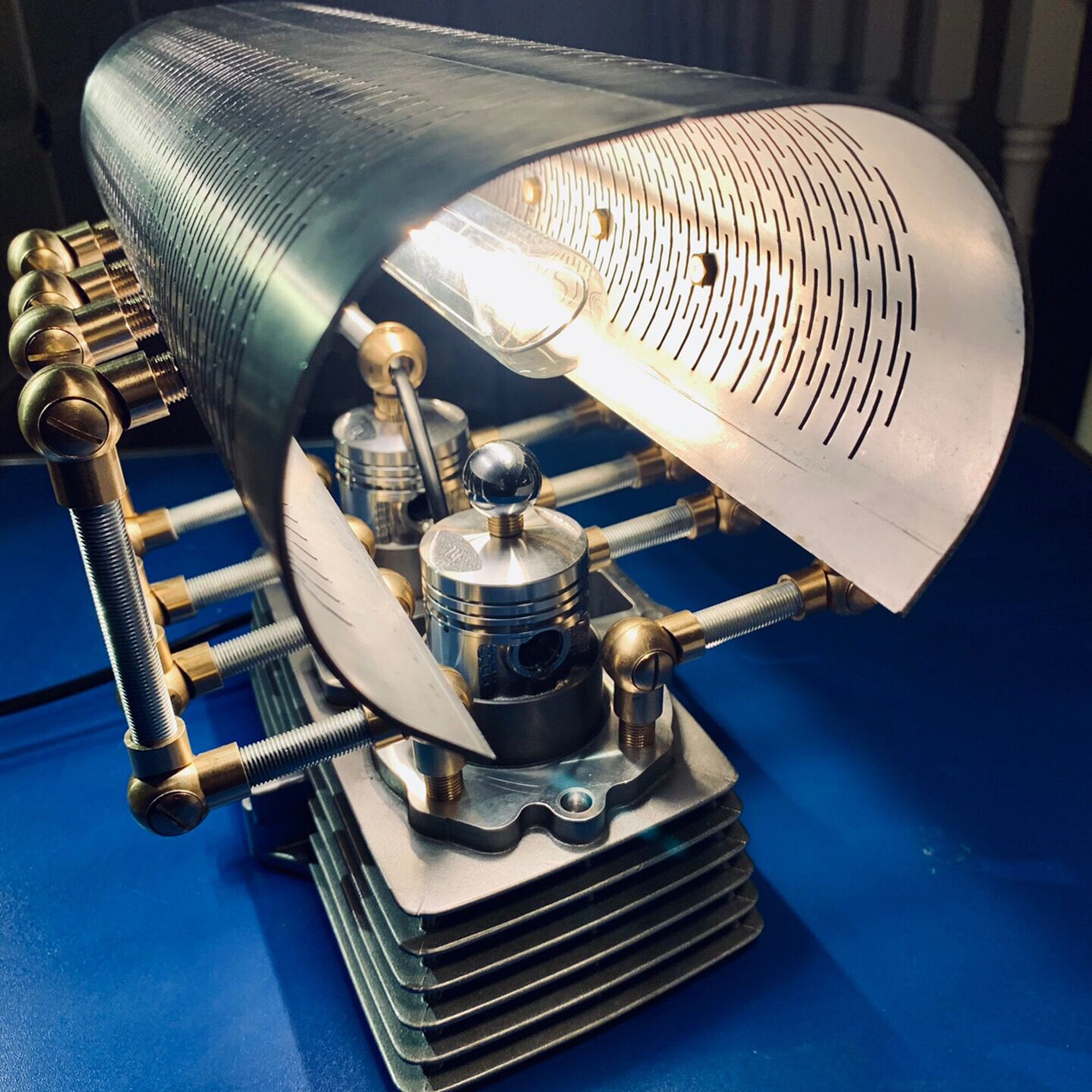 Industrial Table Lamp Featured With Motorcycle Cylinder Block - Etsy