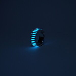 Cyberpunk Glow Vial Ring: Black Silver Band, Futuristic Jewelry ...