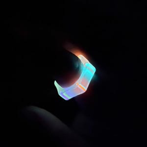 Sapphire Hexagon Glow Ring, 6 Glow Vials, Eternal Glow, Pristine Beauty ...