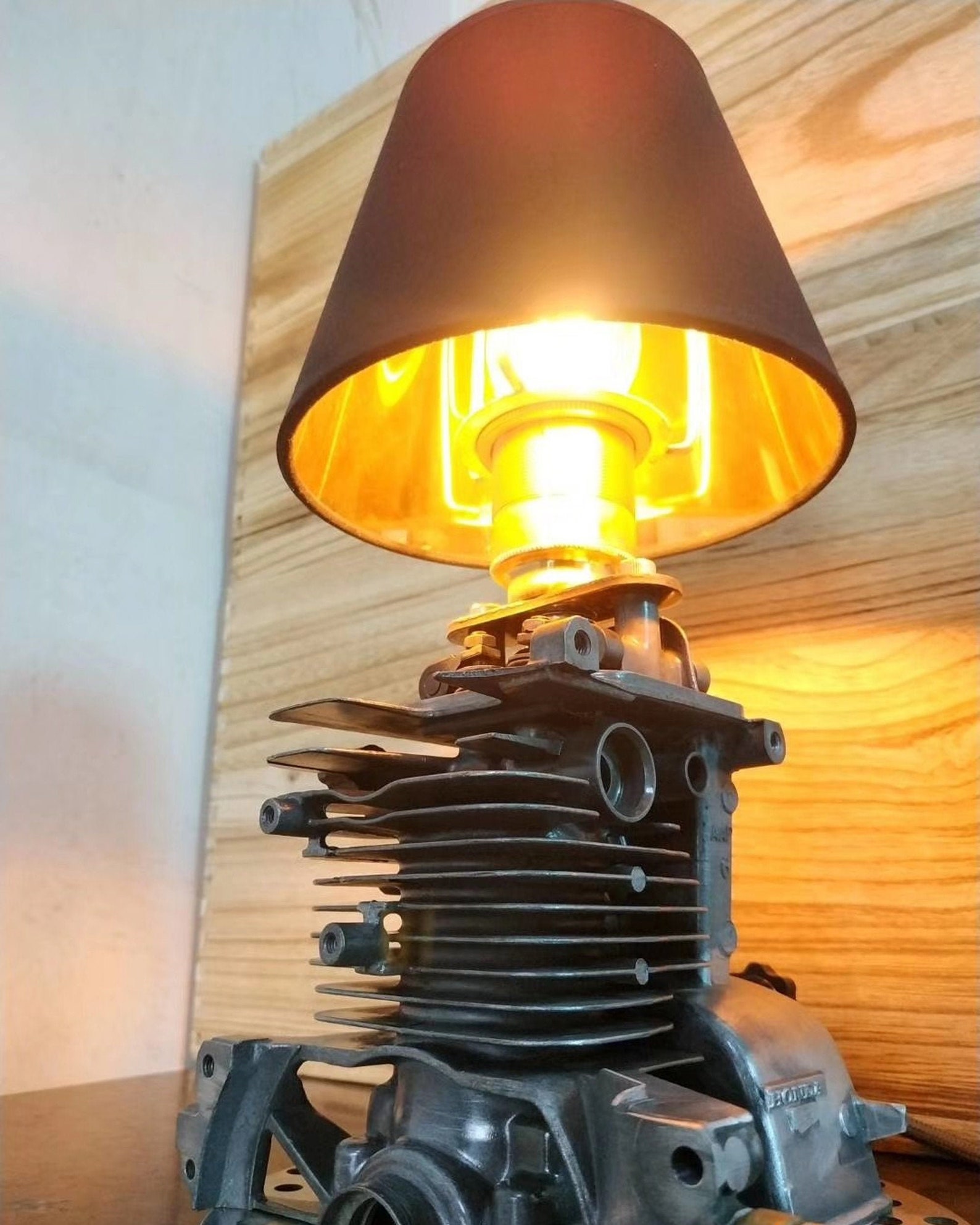 Handmade Industrial Table Desk Lamp Featured With Honda Motor Engine ...