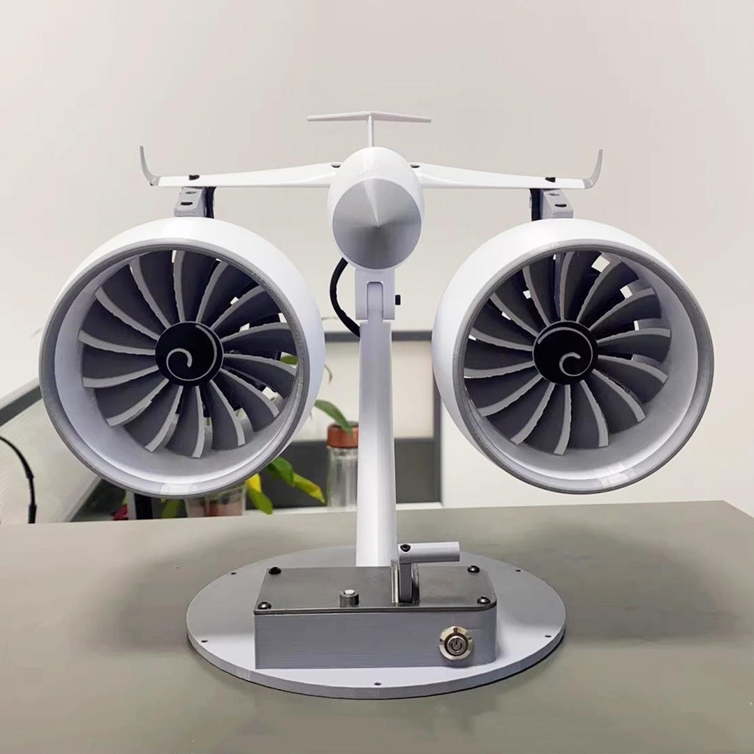 Unique Turbine Engine Desk Fan With Stepless Speed Control, Aviation ...