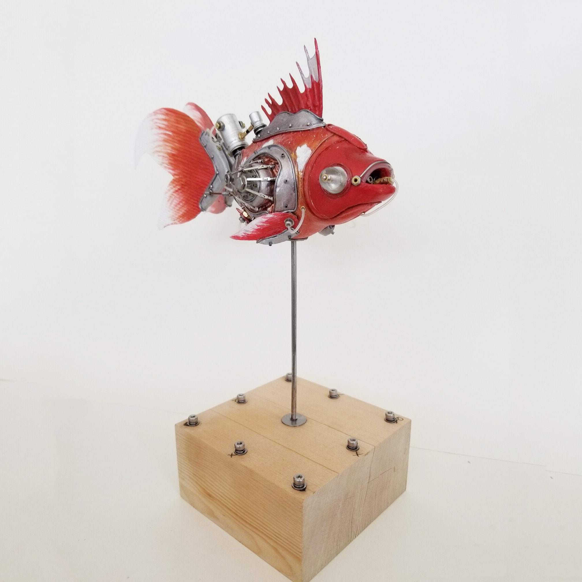 Gold Fish Mechanical Mutant 3D Robot Creature Animals Art Handmade ...