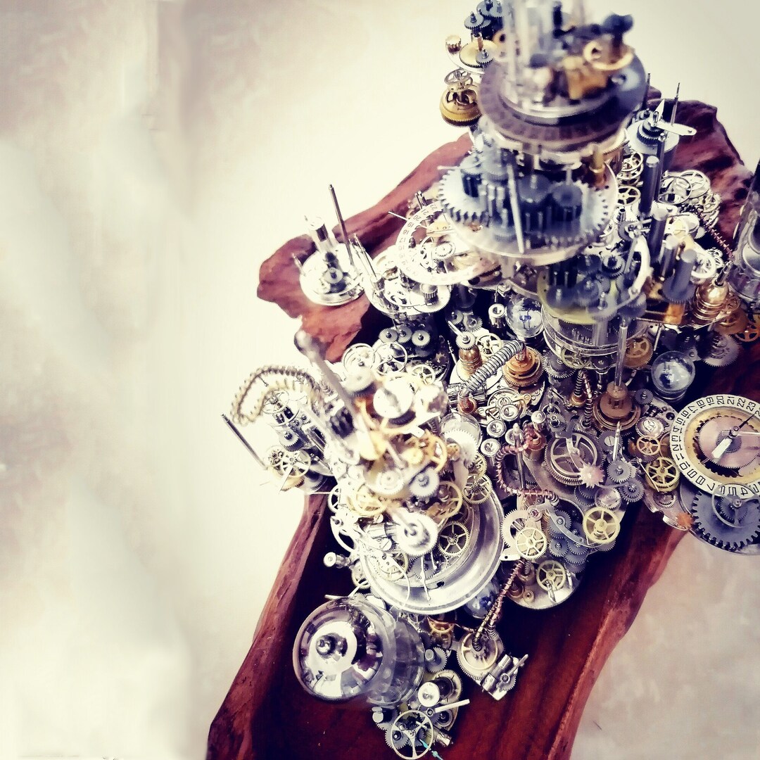 City of the Machines Steampunk Clockwork Sculpture Figurine Decorative ...