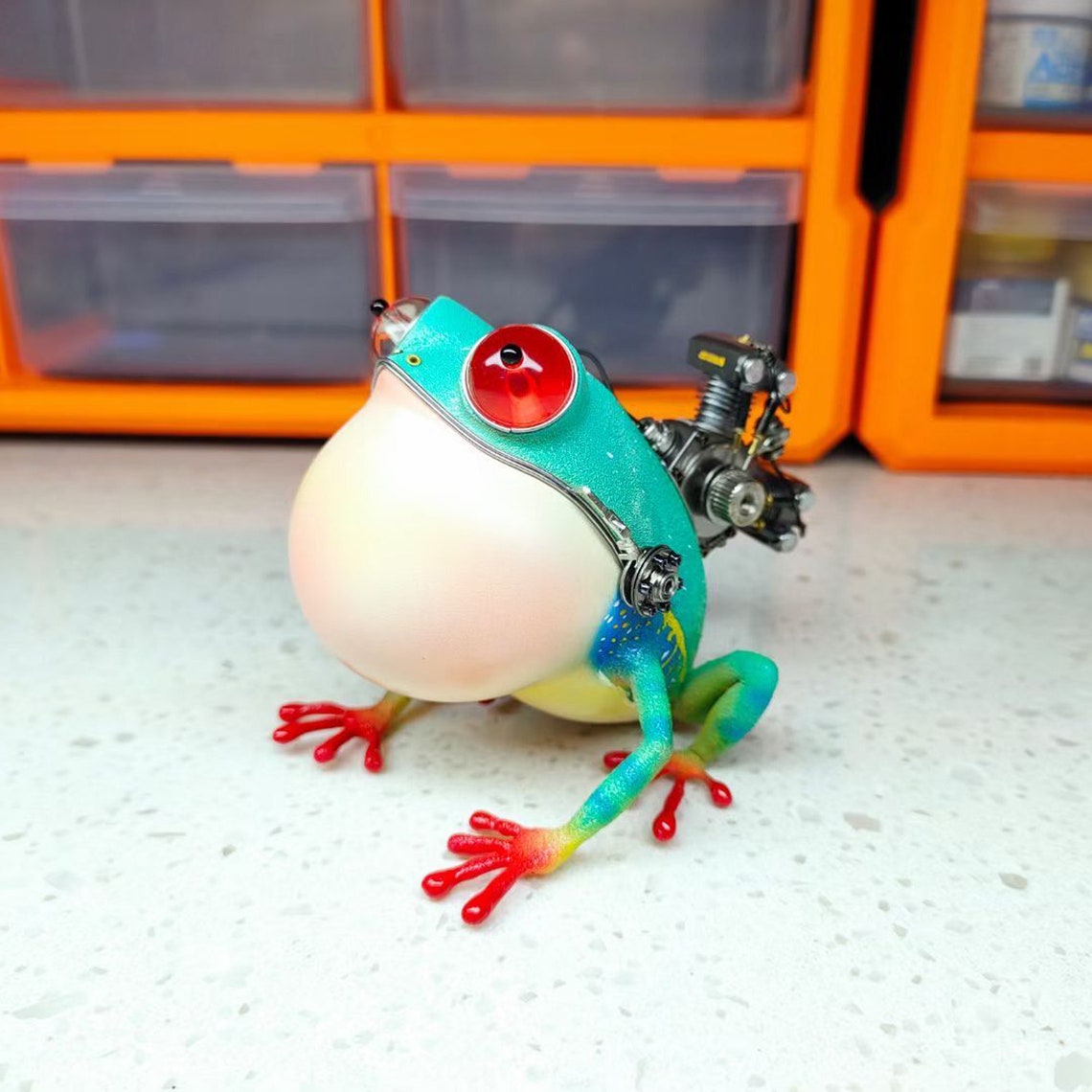 Mechanical Mutant 3D Red-eyed Tree Frog Sculpture Handmade Crafts ...