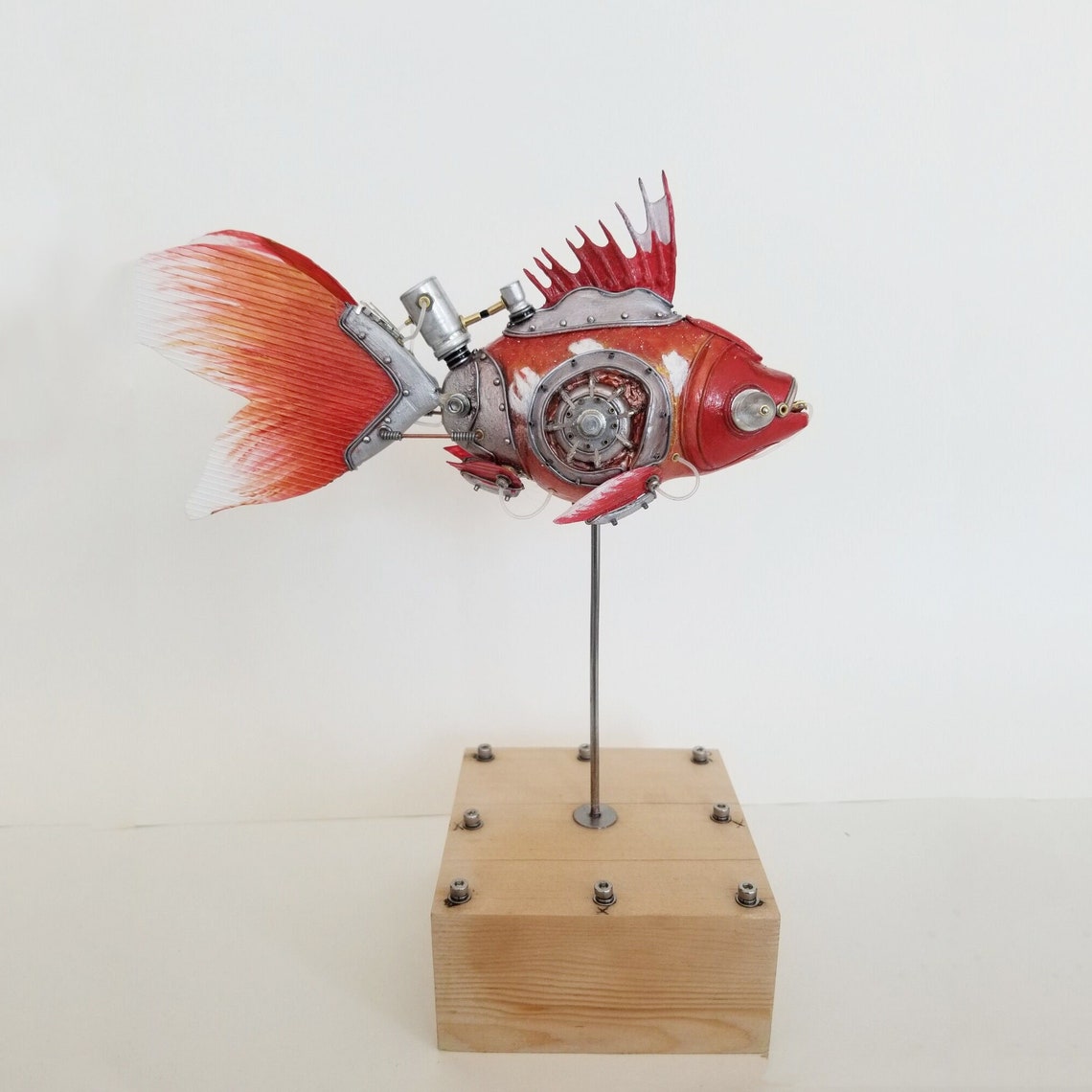 Gold Fish Mechanical Mutant 3D Robot Creature Animals Art | Etsy