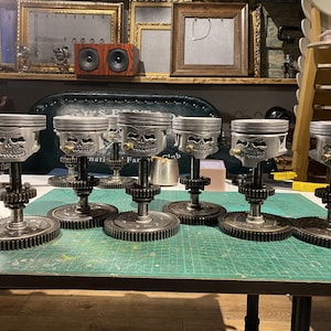 Carving Piston Skull Face Sculpture, Metal Art Figurine, Handmade ...