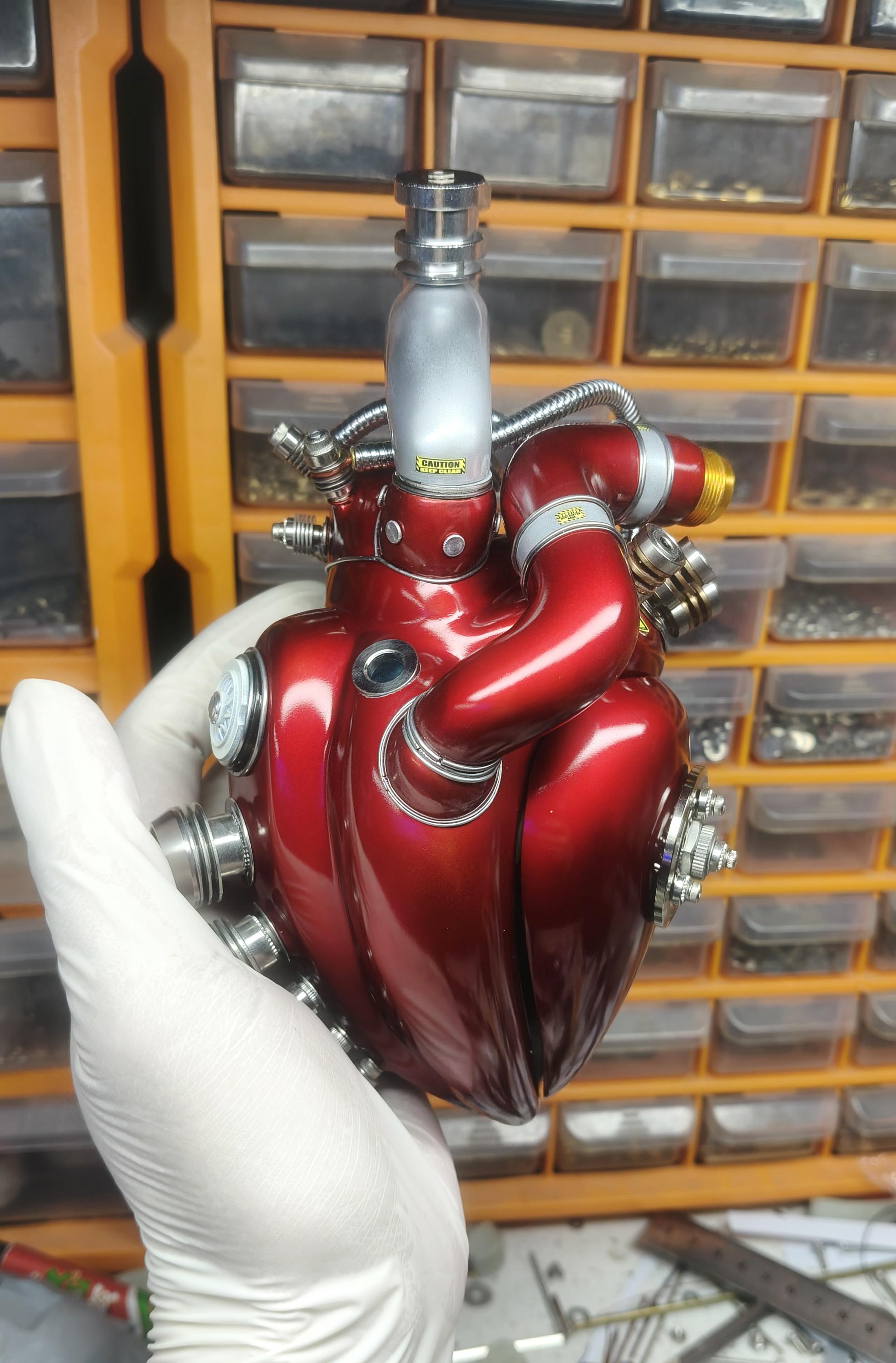 Cyberpunk Mechanical Heart Sculpture, Handcrafted, A Ultimate Fusion of ...