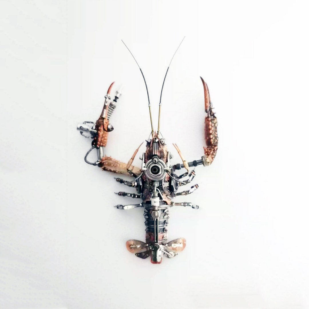 Crayfish Mechanical Mutant 3D Robot Creature Animals Handmade Sculpture ...
