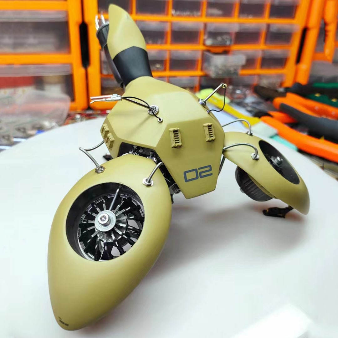 Flying Motorcycle Model, Extended-range, Radial Engine, Handmade ...