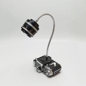 Vintage Camera Table Lamp With Dimmer Switch, Handmade Upcycled Artwork ...