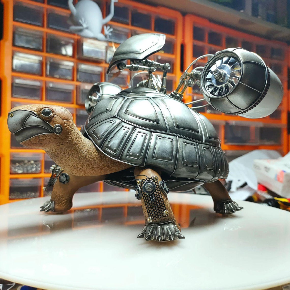 Tortoise Mechanical Sculpture, Futuristic Warrior With Jet Engines and ...