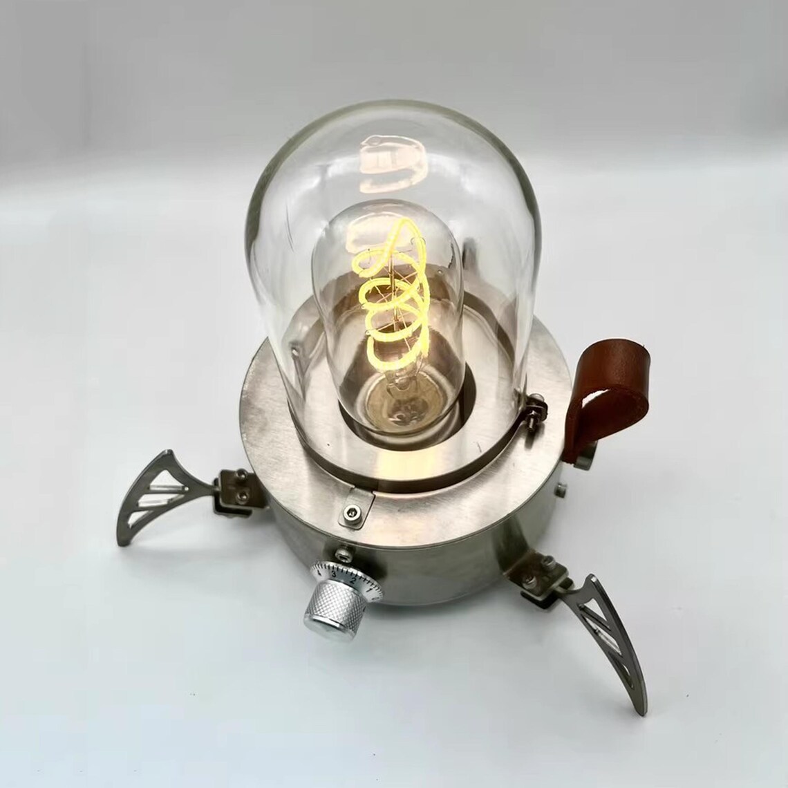 Dimmable Handmade Stainless Steel Table Lamp, Built-in Battery for ...