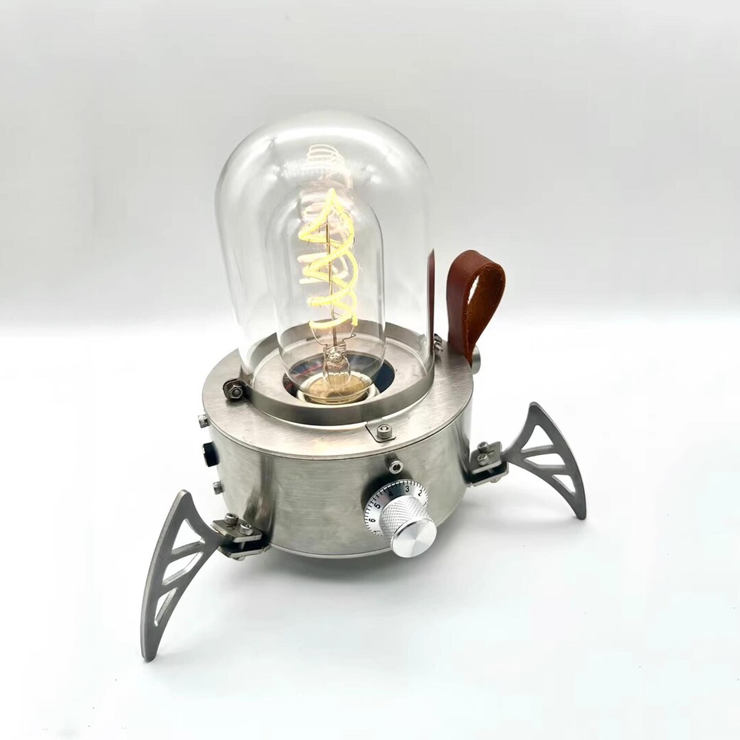 Dimmable Handmade Stainless Steel Table Lamp, Built-in Battery for ...
