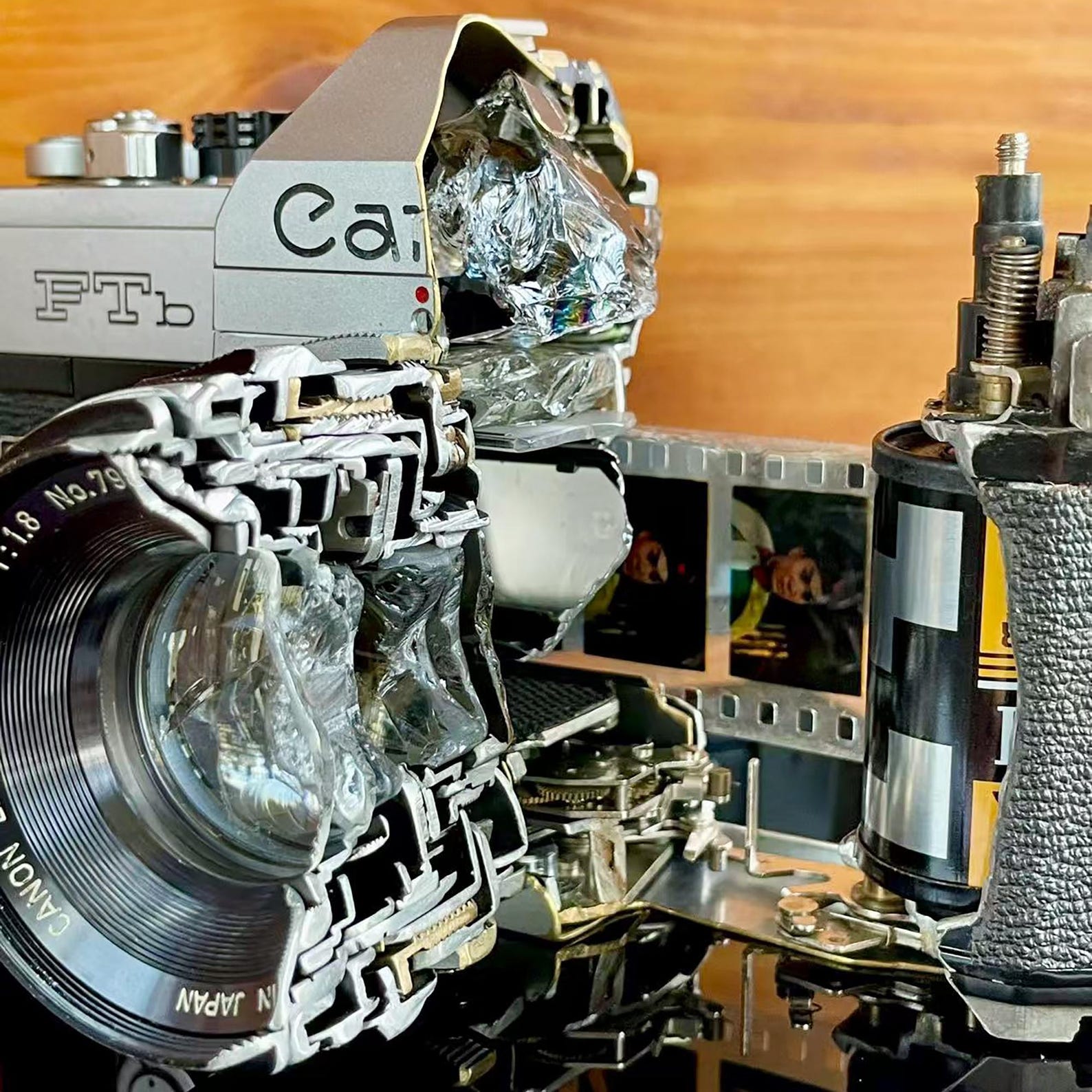 Disassembled Mechanical Camera Art: Custom Photo Film Display ...