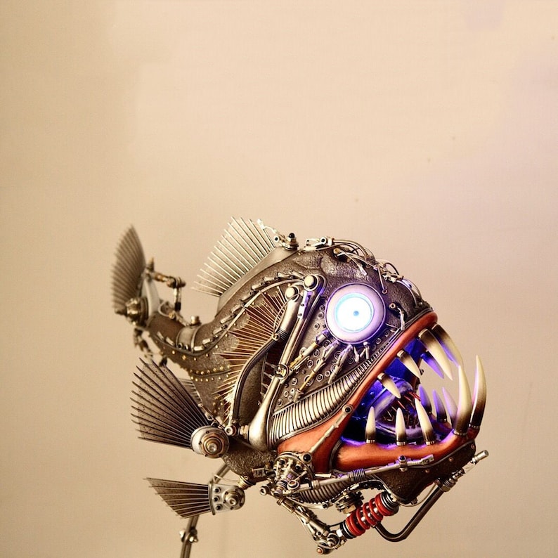 Fangtooth Mechanical Mutant 3D Robot Creature Animals Handmade - Etsy