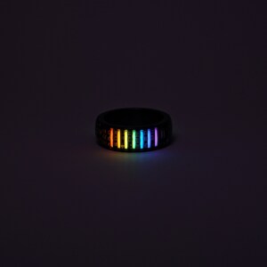Cyberpunk Glow Vial Ring: Black Silver Band, Futuristic Jewelry ...
