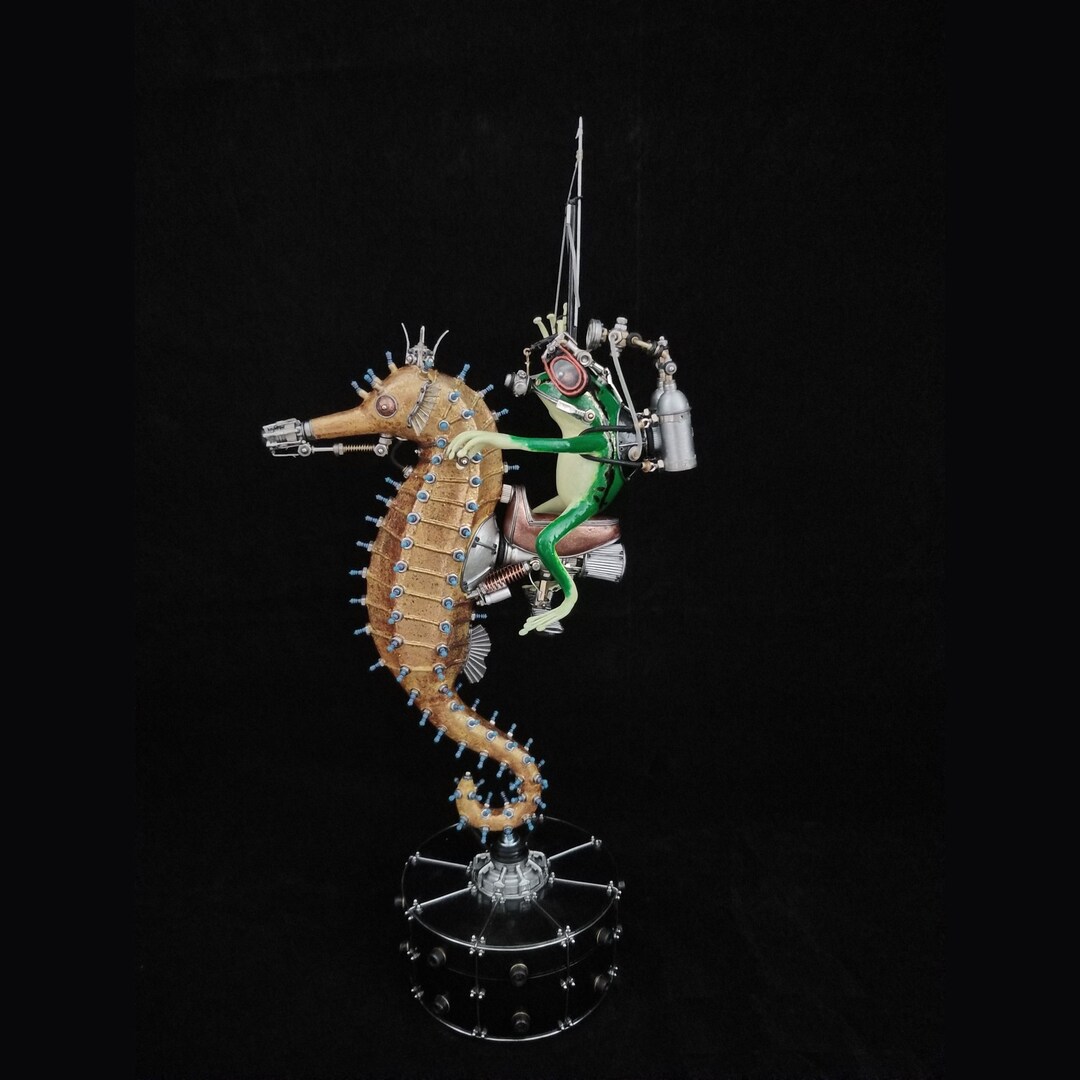 Mechanical Diving Frog Mutant Sculpture Steampunk Handmade Crafts for ...