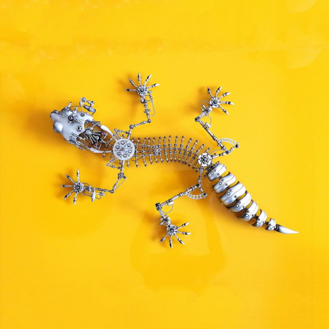 Mechanical Skeleton of Leopard Gecko Lizard Mutant 3D Sculpture ...