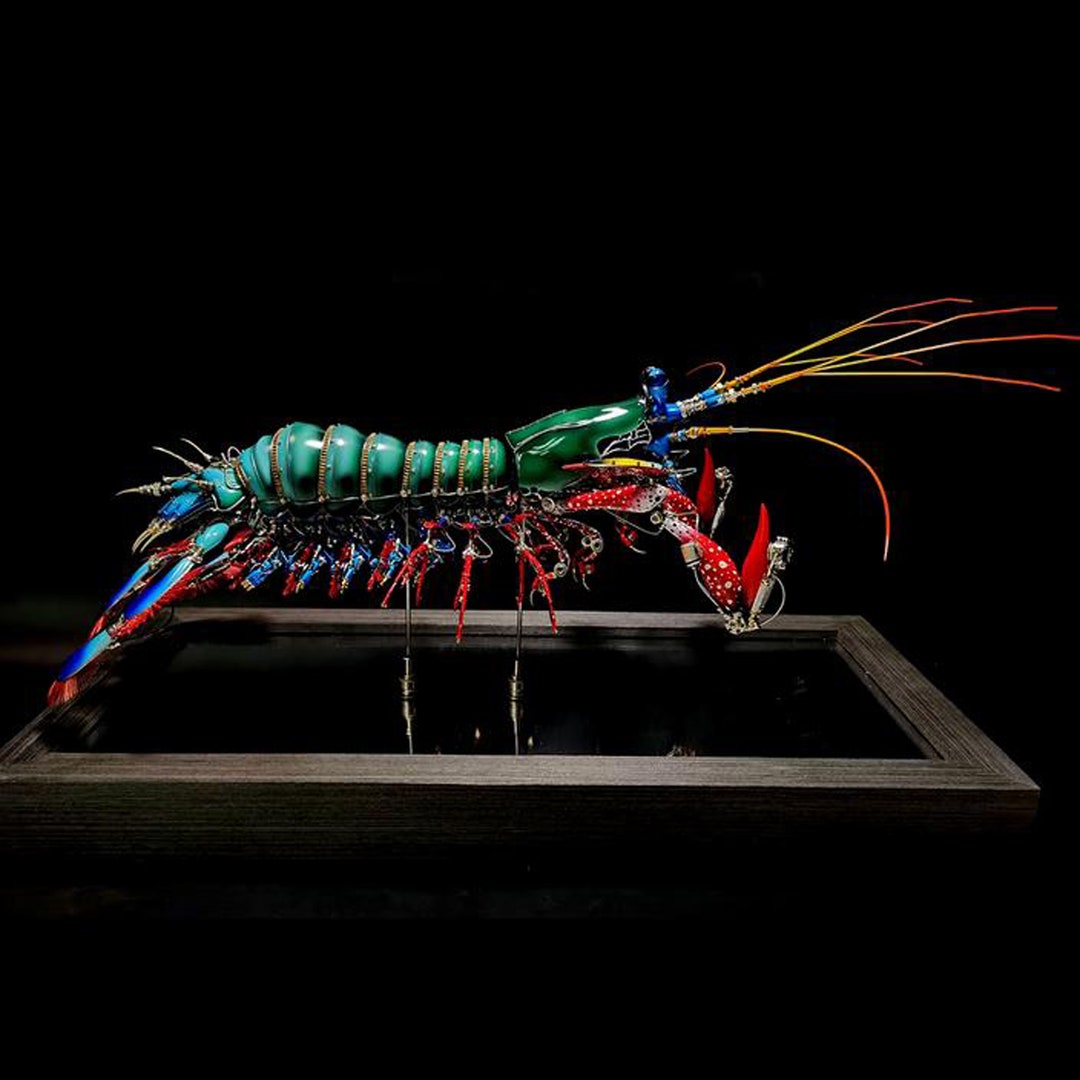 Mechanical Mutant 3D Mantis Shrimp Sculpture, Handmade Crafts Sculpture ...