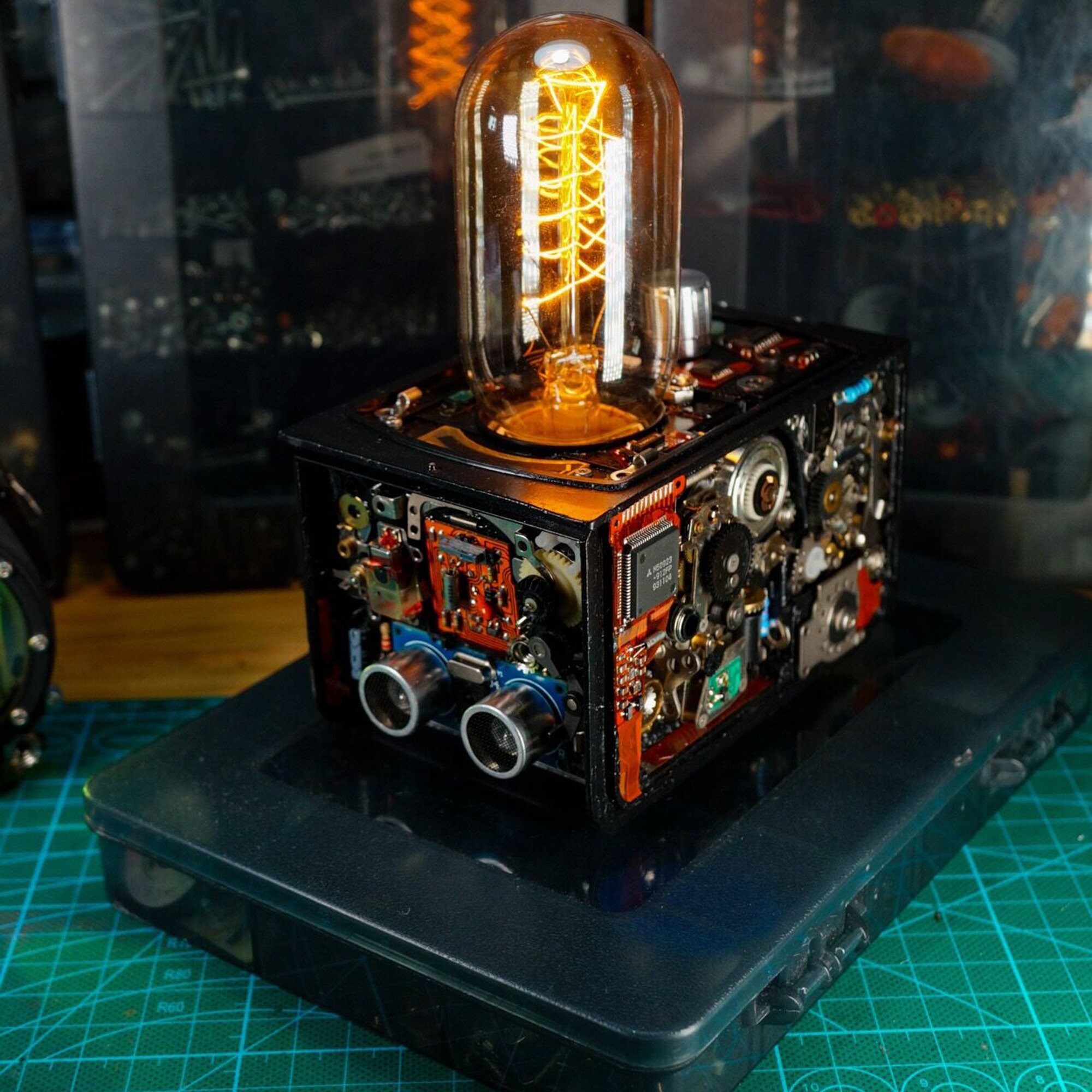 Handmade Steampunk Table Lamp: Canon Camera Base, Industrial Decor - Etsy