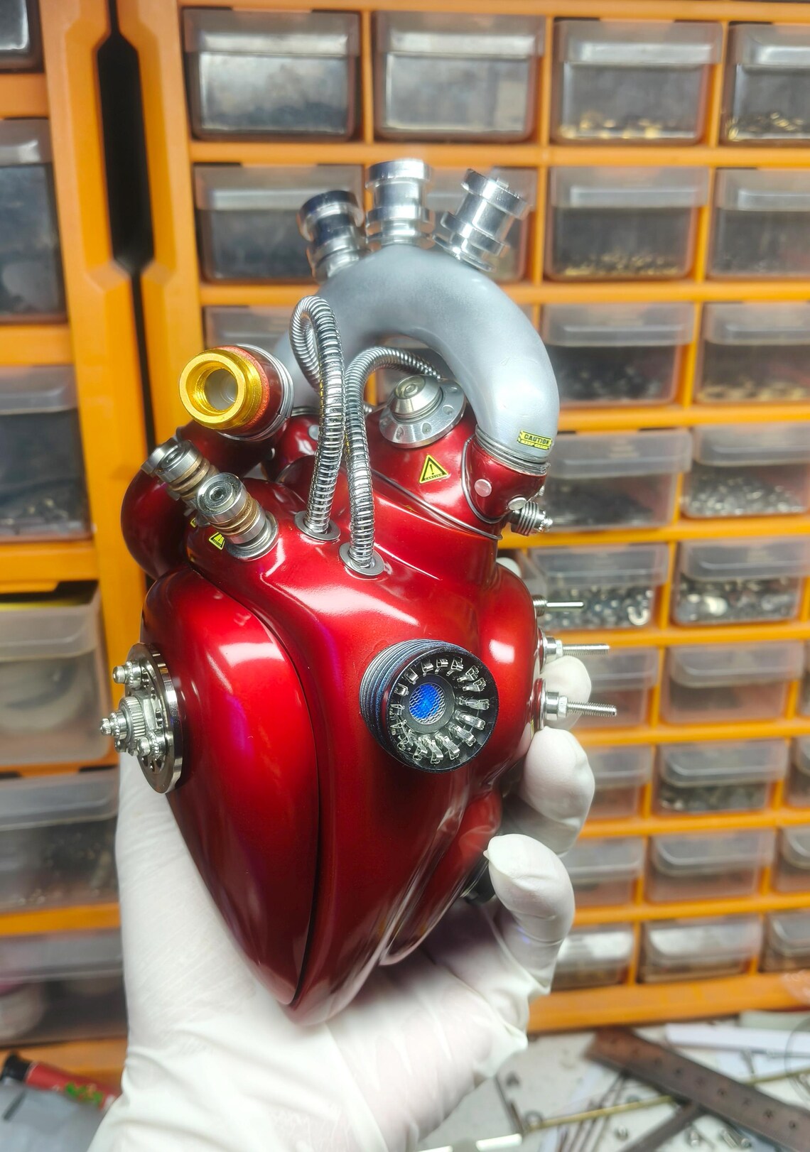 Cyberpunk Mechanical Heart Sculpture, Handcrafted, A Ultimate Fusion of ...