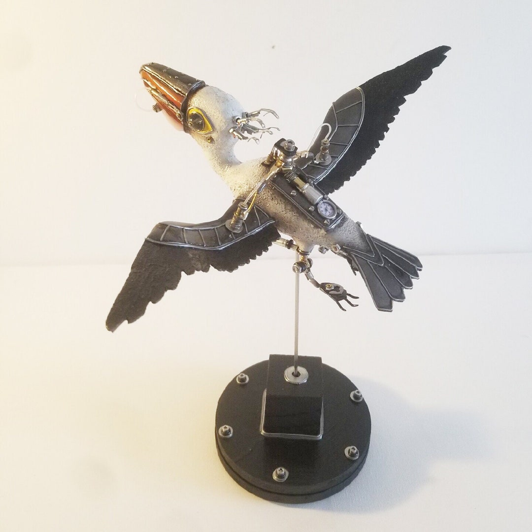 Pelican Mechanical Mutant 3D Robot Creature Animals Art Handmade Crafts ...