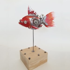 Gold Fish Mechanical Mutant 3D Robot Creature Animals Art Handmade ...