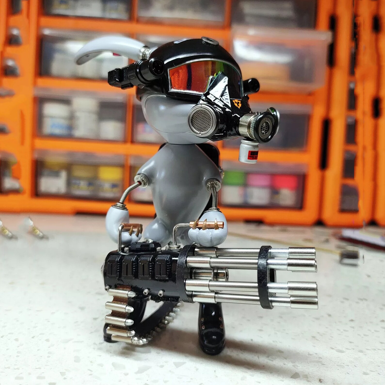 Mechanical Rabbit Warrior 3D Robot Creature Animals Handmade Sculpture ...