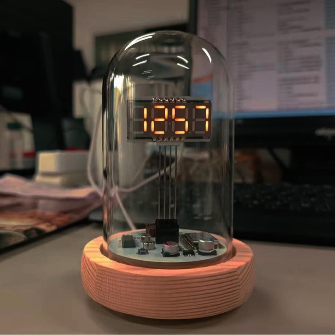 Desktop Digital Clock Features Visible Circuit Sci-fi Home Office ...