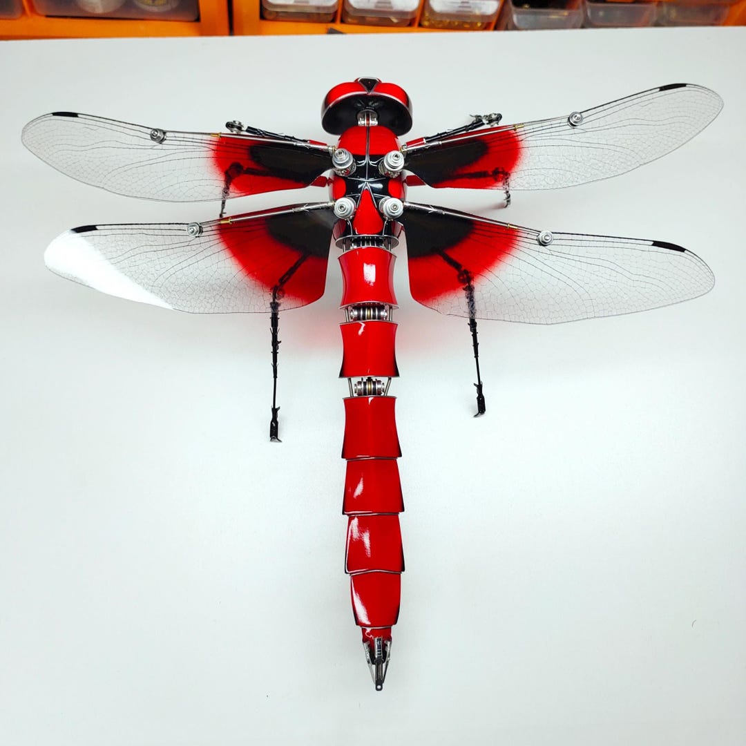 Mechanical Dragonfly Mutant, Sci-fi Fantasy Figurine, 3D Robot Creature ...
