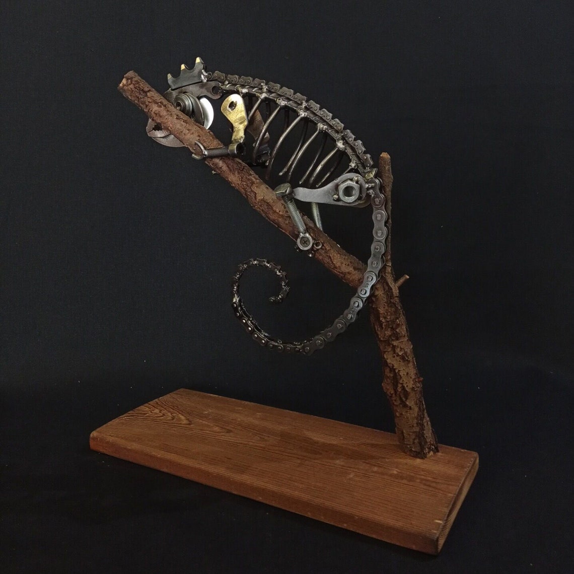 Chameleon Skeleton Metal Art Sculpture Mechanical Welding Garage Art ...