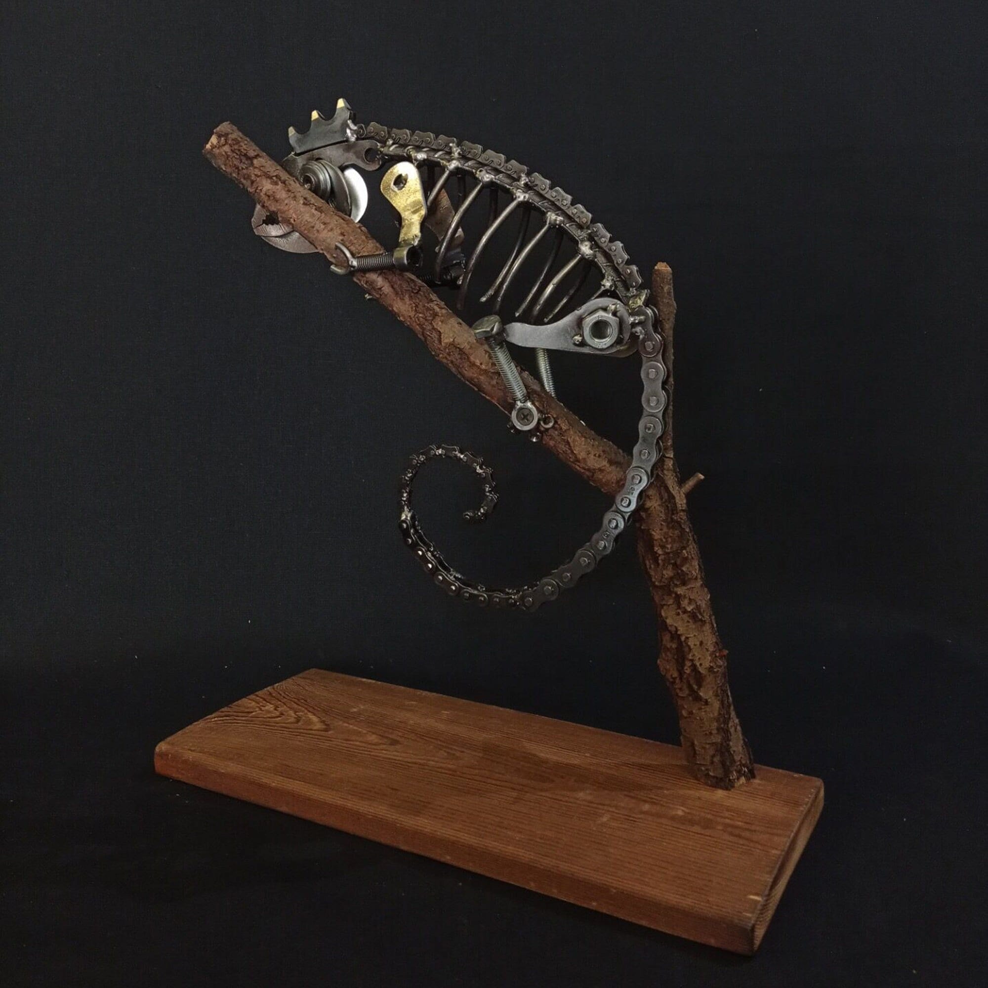 Chameleon Skeleton Metal Art Sculpture Mechanical Welding | Etsy