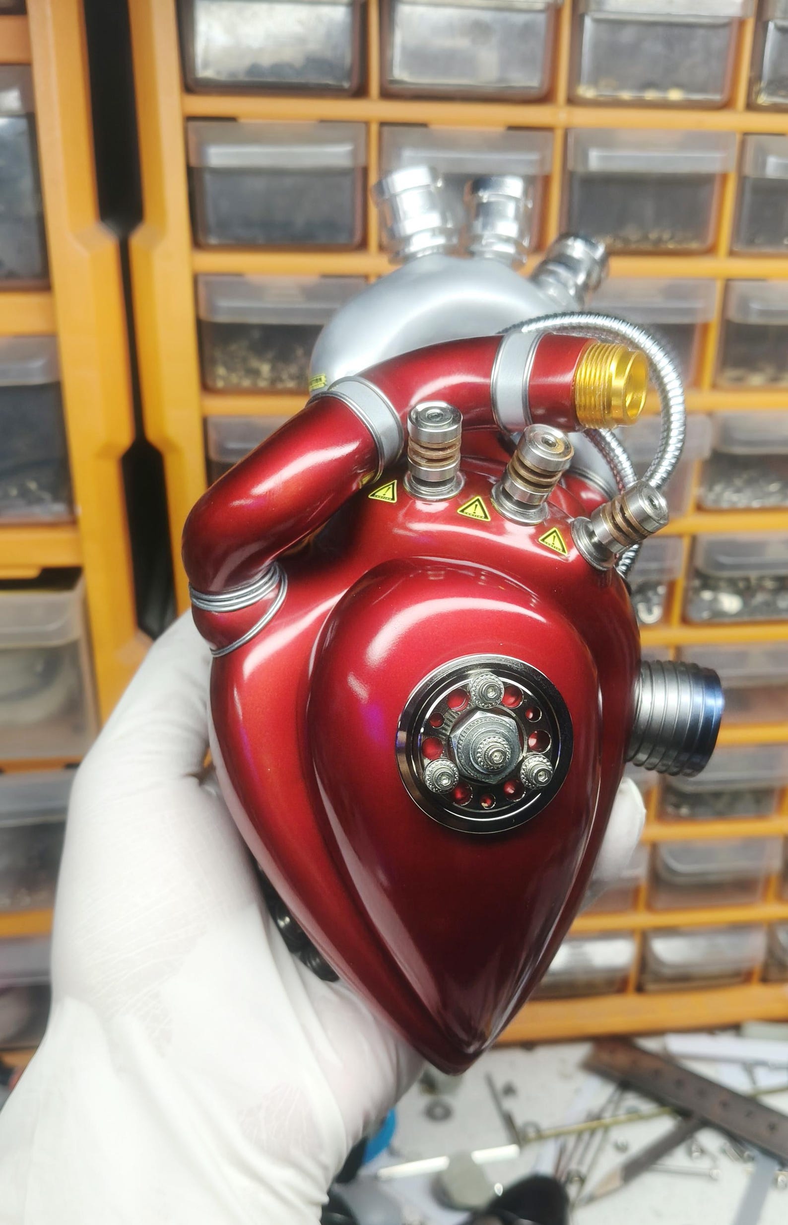 Cyberpunk Mechanical Heart Sculpture, Handcrafted, A Ultimate Fusion of ...