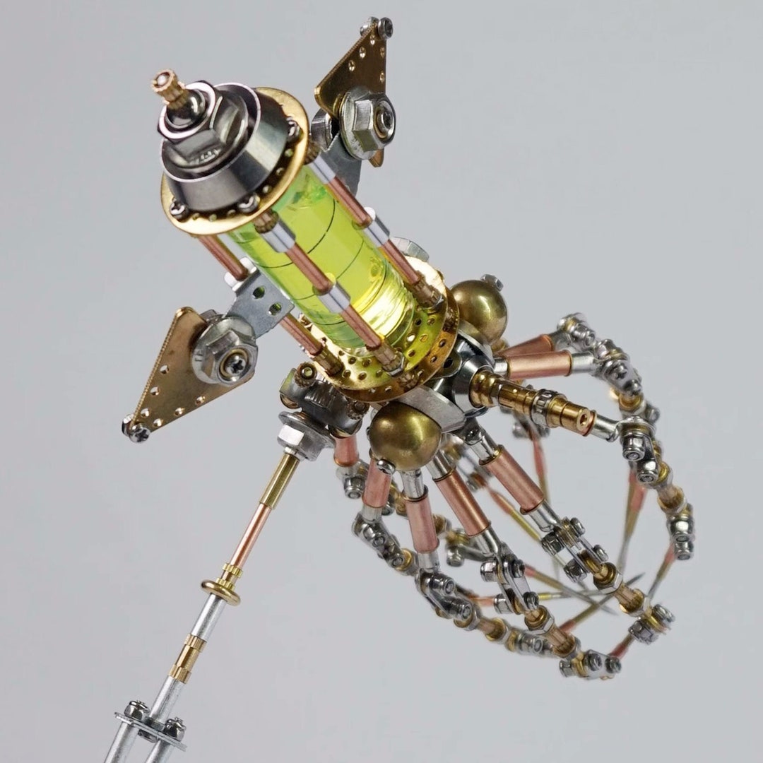 Biochemical Mechanical Inkfish & Coral Sculpture, Handmade Metal ...