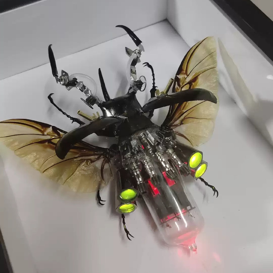 Cyberpunk Beetle Propelled by 4 Hall Thrusters Cyborg Mechanical Insect ...