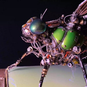 Mechanical Dragonfly Mutant, Sci-fi Fantasy Figurine, 3D Robot Creature ...